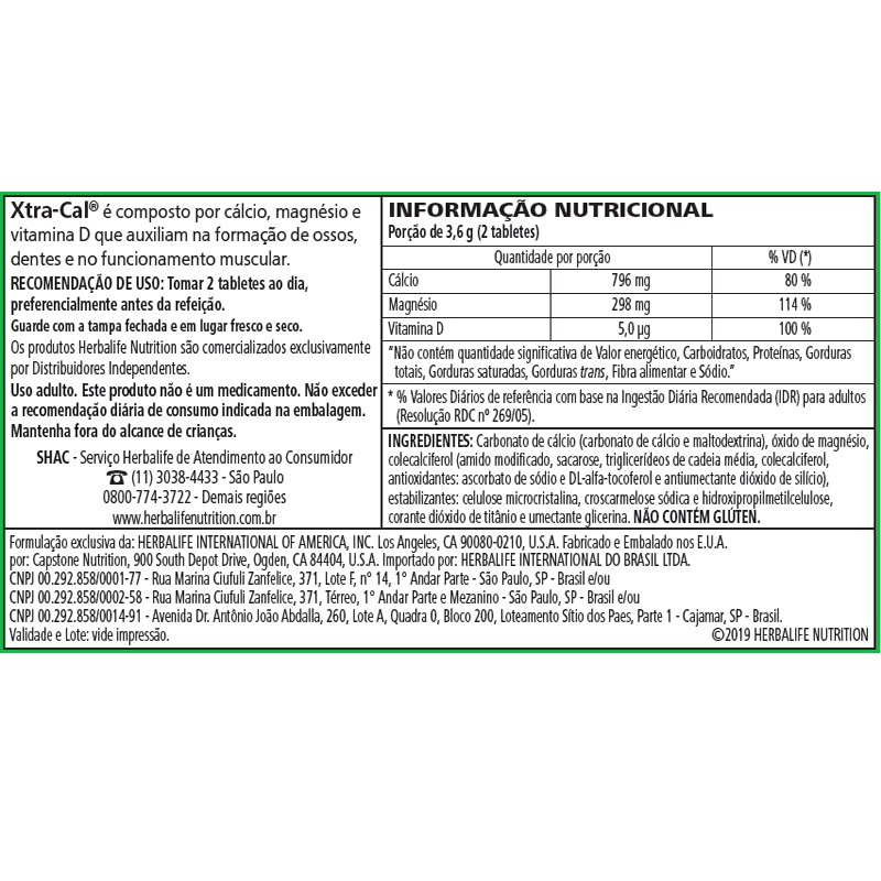 Xtra-Cal - 96g (CÁLCIO) - Herbalife – Nutridia Brasil